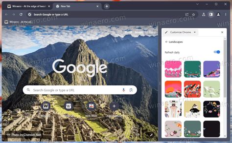 Google Chrome's sidebar now includes options for customizing its look