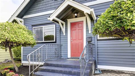 Blue House Red Front Door Yellow Front Doors Are Not For The Faint Of