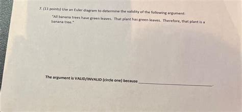 Solved 7 11 Points Use An Euler Diagram To Determine The