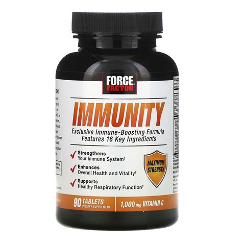 Force Factor Immunity 1 000 Mg 90 Tablets Allnatural