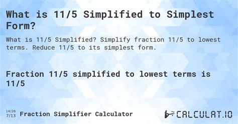 What Is 115 Simplified To Simplest Form Calculatio
