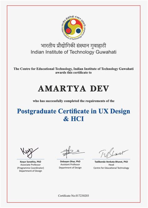 Certificatecompletion Continuouslearning Iitguwahati Amartya Dev