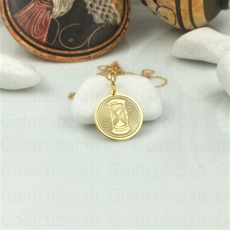 Real 14k Solid Gold Hourglass Necklace Personalized Hourglass Pendant