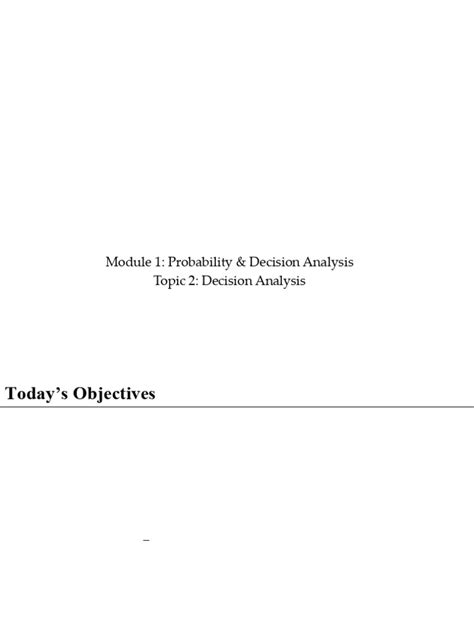 Module 1 Decisionanalysis Inclass Pdf Decision Theory