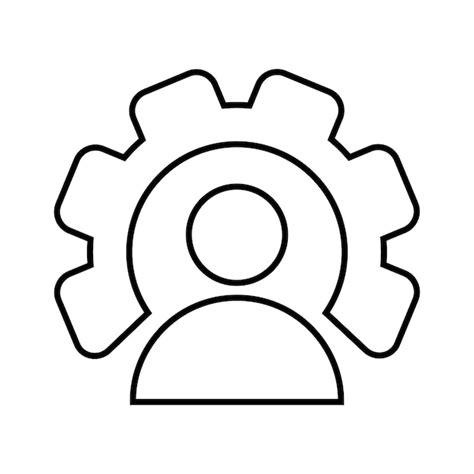 Premium Vector Gear Specialist Support Outline Icon Line Art Vector