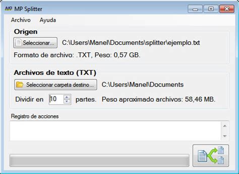 Cómo dividir en pequeñas partes archivos CSV XML O TXT MP Spliter Pc Trucos