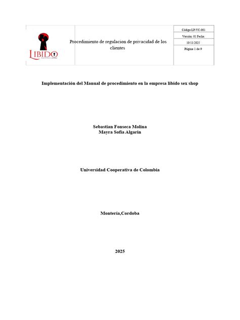 Implementación Del Manual De Procedimiento En La Empresa Libido Sex