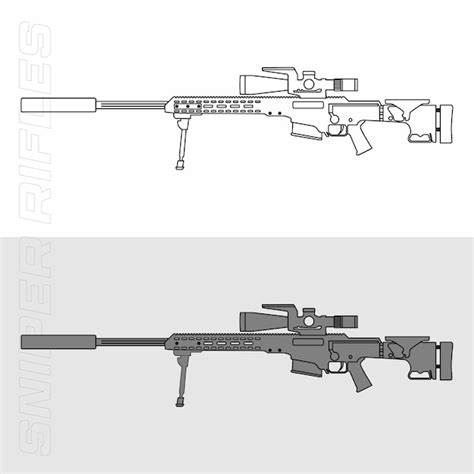 Premium Vector Vector Line Art Sniper Rifles