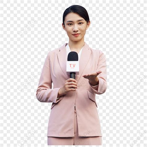 Young Female Reporter Interview With Microphone Png Image 57 Off