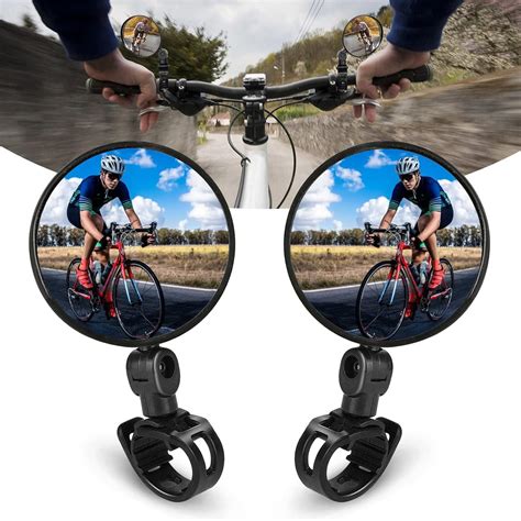 2pack Universal Bicycle Rearview Mirrors 360˚rotatable Bar