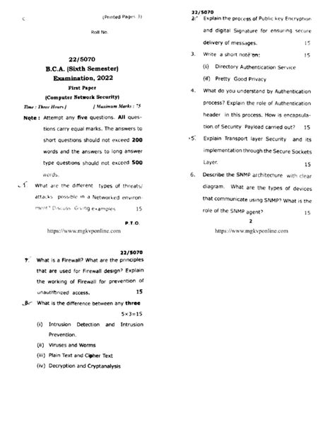 Bca 6 Sem Computer Network Security 5070 2022 Pdf