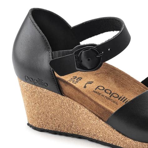 Birkenstock Womens Papillio Mary Closed Toe Wedge Black Leather
