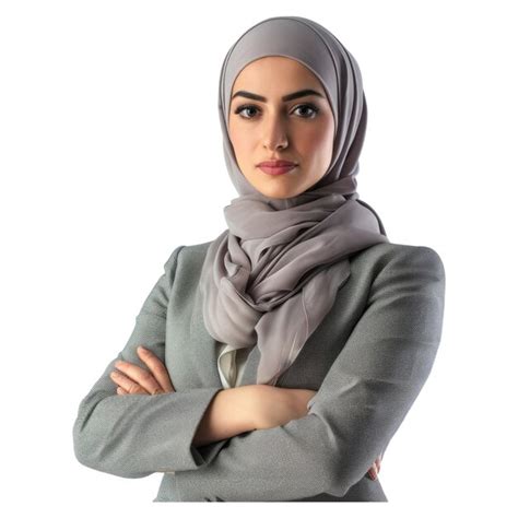 Business Arab Woman Who Feels Confident Crossing Arms With