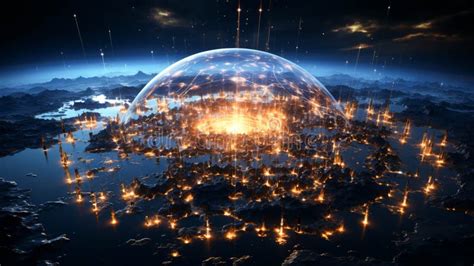 Broadband Internet System Planet 3d Render Stock Illustration Illustration Of Sphere System