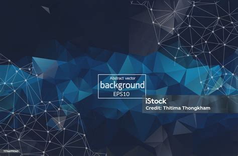 점과 선을 연결하는 어두운 배경의 검은 기하학적 그래픽 추상 다각형 공간 연결 구조 디지털 데이터 시각화 빅 데이터 벡터