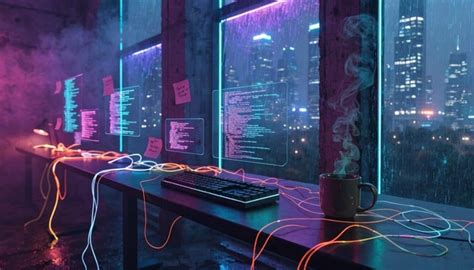Free Cyberpunk Programming Setup Image Cyberpunk Programming Coding