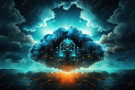 Premium Ai Image Over An Abstract Blue Backdrop Computer Network And