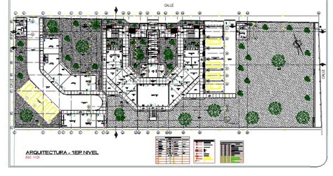 Single Story Architectural Commercial Building Plan Detail 2d View Cad
