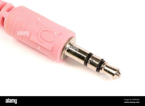 Audio Jack Microphone Jack Isolated On A White Background Extreme Closeup High Resolution