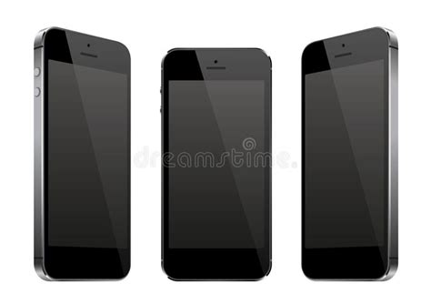 smartphone with blank screen realistic mobile phone side view stock