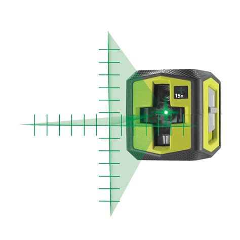 Green Cross Line Laser Level With Guide Marks Levelling Laser 15m Ryobi Rbcllg2