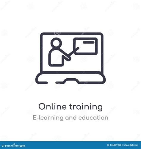 Online Training Outline Icon Isolated Line Vector Illustration From E