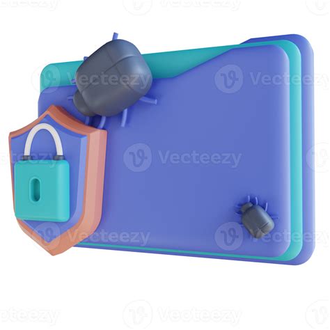 3d Illustration Security Virus Folder 10851303 Png
