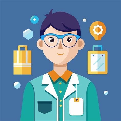 Flat Vector Illustration Of A Biomedical Engineer Premium Ai