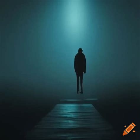 Man Standing Alone In Dark