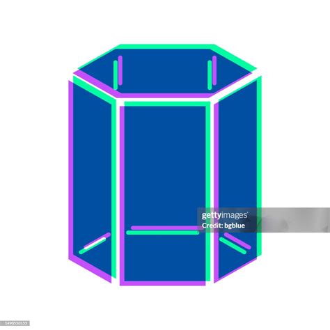 3d Polygon Icon With Two Color Overlay On White Background High Res