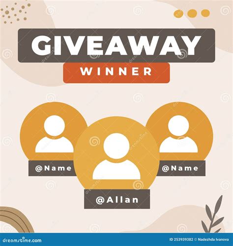 Flat Design Giveaway Instagram Template Vector Illustration Stock