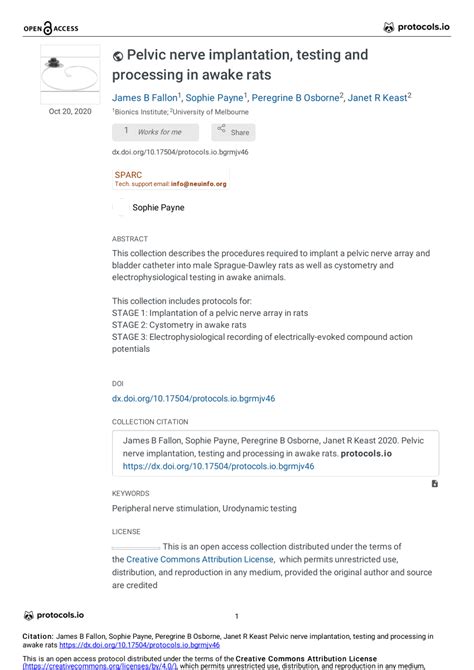 Pdf Pelvic Nerve Implantation Testing And Processing In Awake Rats V1
