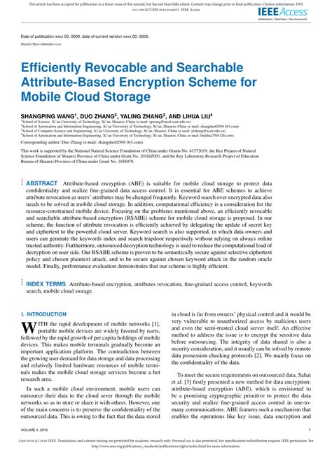 pdf efficiently revocable and searchable attribute based encryption