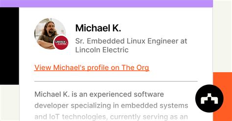 michael k sr embedded linux engineer at lincoln electric the org