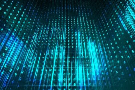 Premium Photo Turquoise Binary Code Backdrop