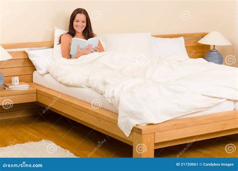 Bedroom Young Woman Read Book In Bed Stock Image Image Of Interior