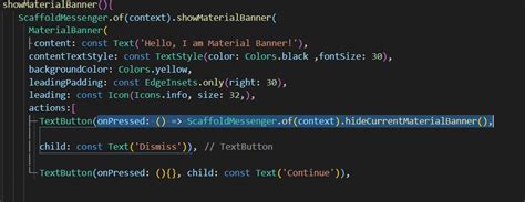 Flutter Material Banner Widget Geeksforgeeks