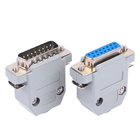 D Sub Db15 Connector 2 Row Hole Pin Female Male Plug Port Socket Adapter Shell Ebay