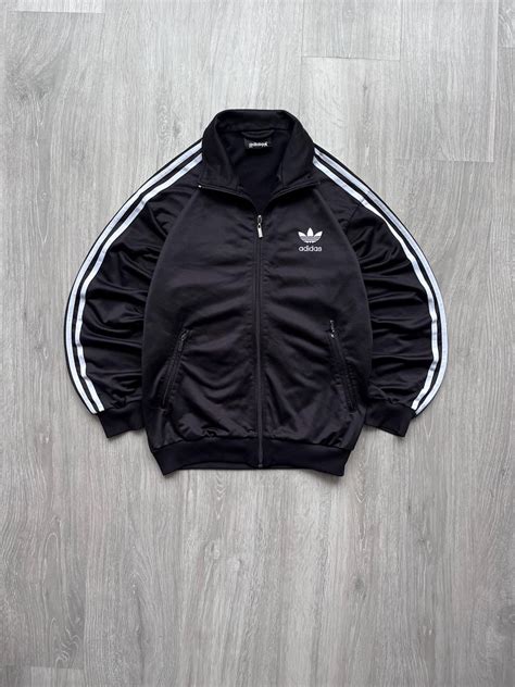 Vintage Adidas Firebird Y2k Black Trackjacket Windbreaker 3 Stripes Logo 90s Etsy Uk