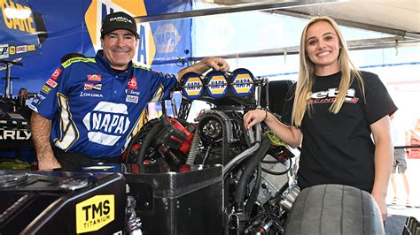 Future Top Fuel Pilot Maddi Gordon Warms Up Ron Capps Funny Car Nhra