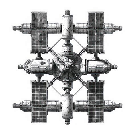 Futuristic Space Station Illustration Premium Ai Generated Image
