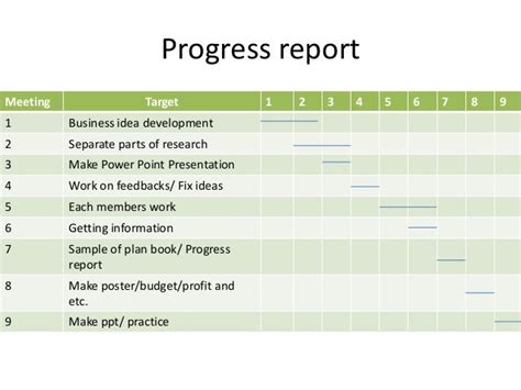 progress report