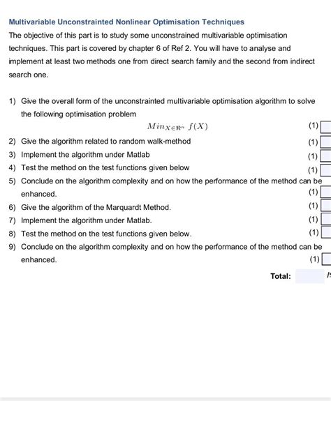 Solved Multivariable Unconstrainted Nonlinear Optimisation