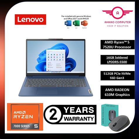Lenovo Ideapad Slim Amn Xq Glmj Fhd Laptop Abyss Blue Ryzen U Gb