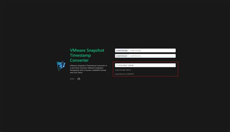 Github Hydrothovmwaresnapshottimestampconverter Vmware Snapshot
