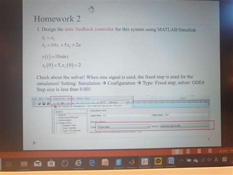 Matlab Simulink Design The State Feedback Chegg
