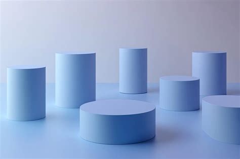 3d Render Of Abstract Minimal Geometric Cylinders Premium Ai Generated Image