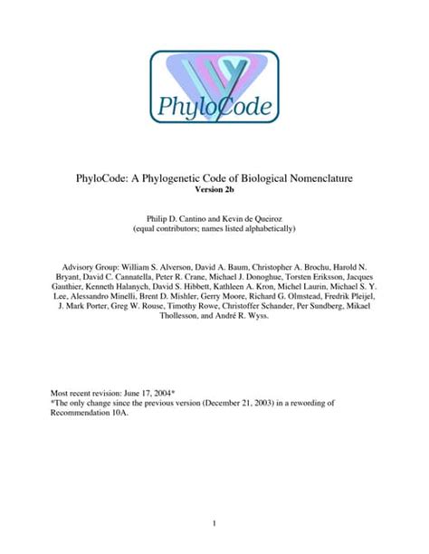 Phylocode2b 1 Pdf