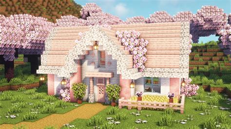 Minecraft How To Build A Simple Cherry Blossom Starter House