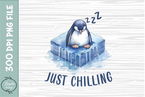 Just Chilling Lazy Penguin Graphic By Basilio Vintage · Creative Fabrica